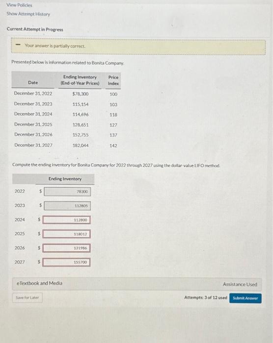 Solved Current Attempt in Progress - Your answer is | Chegg.com