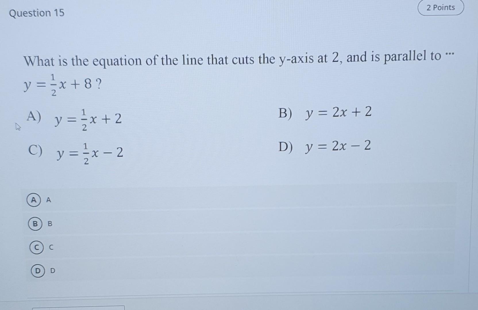 What is the equation of the line that cuts the y-axis | Chegg.com