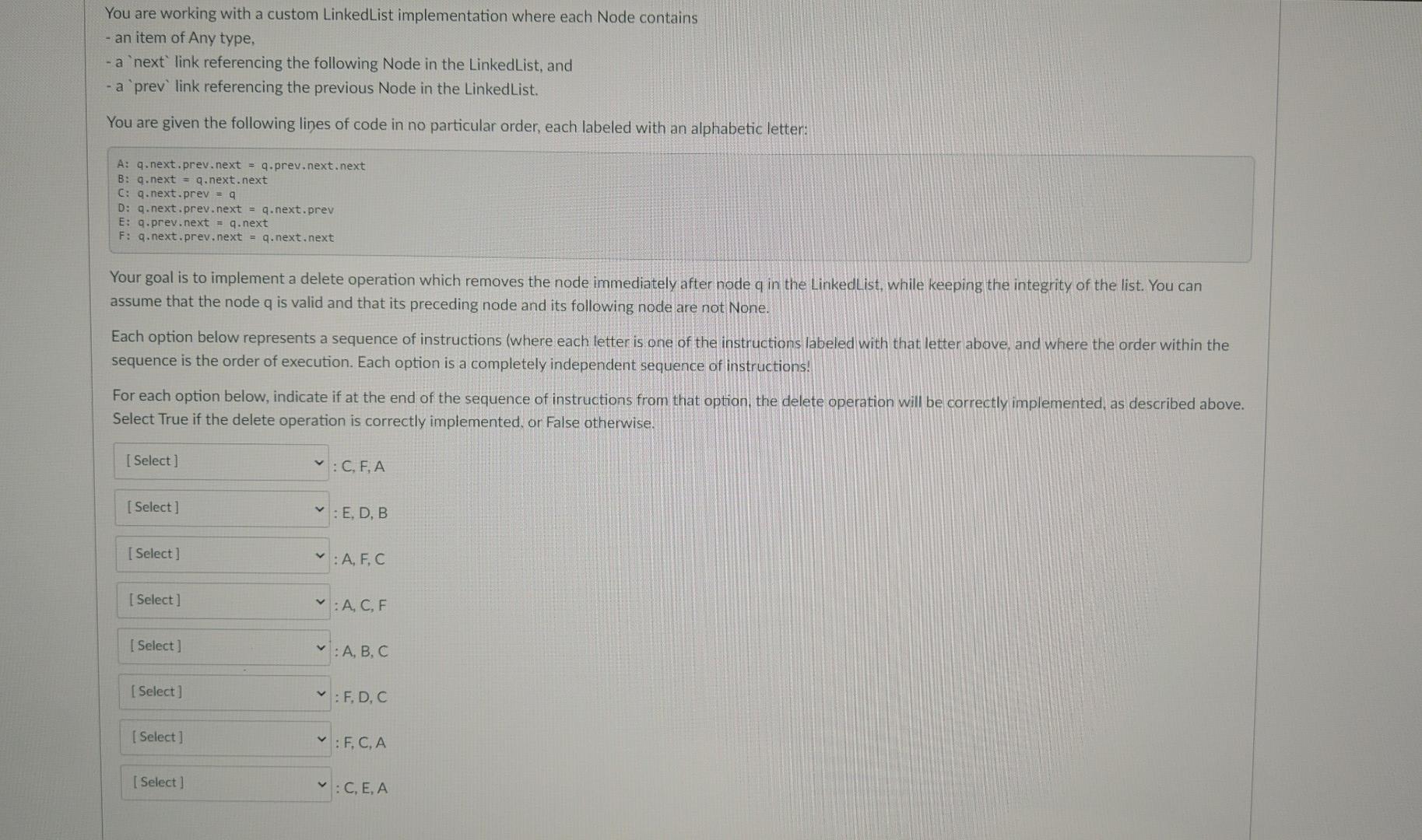 Solved You are working with a custom LinkedList | Chegg.com
