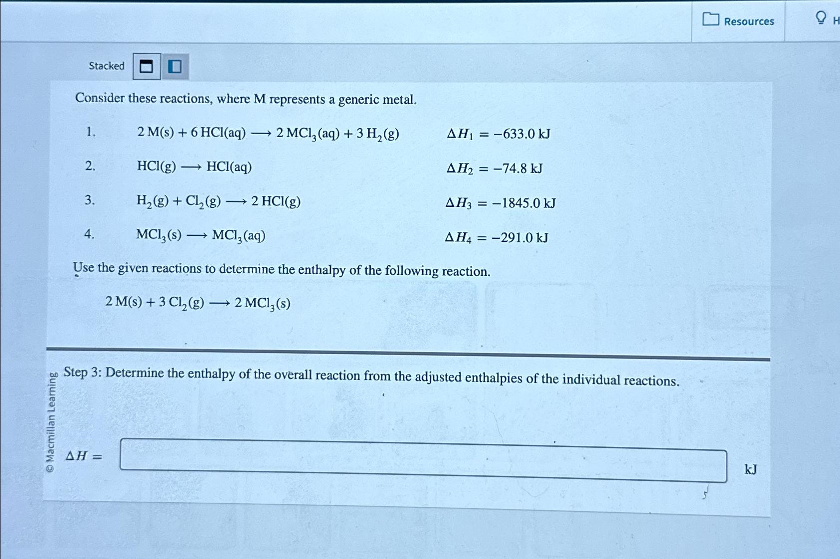 Solved determine the enthalpy of the overall reqction from | Chegg.com