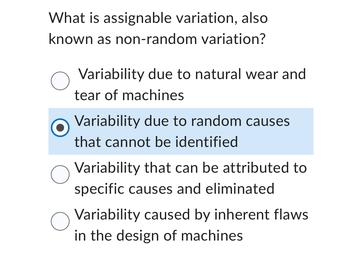 Solved What is assignable variation, alsoknown as non-random | Chegg.com