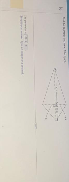 Solved Find The Perimeter And Area Of The Figure The Pe 