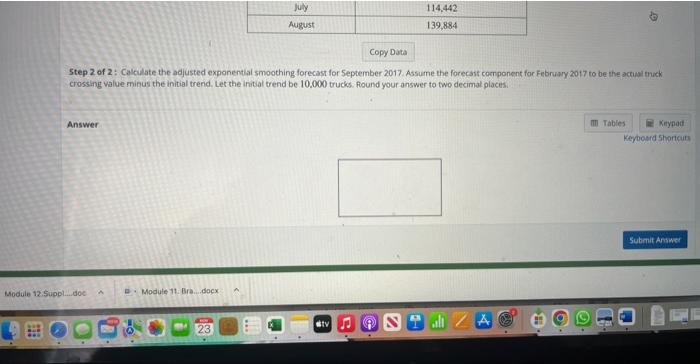 Solved Use the border crossings data below and α=0.4 and | Chegg.com