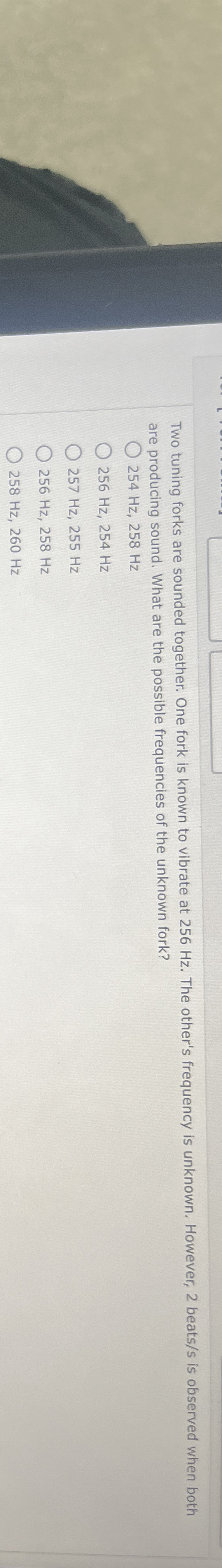 Two tuning forks are sounded together. One fork is | Chegg.com
