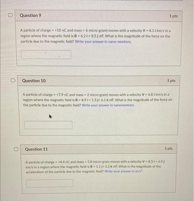 Solved A particle of charge =+10nC and mass =6 micro gram ) | Chegg.com