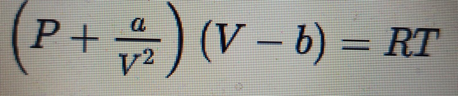 Solved using matlab use the van der walls equation | Chegg.com