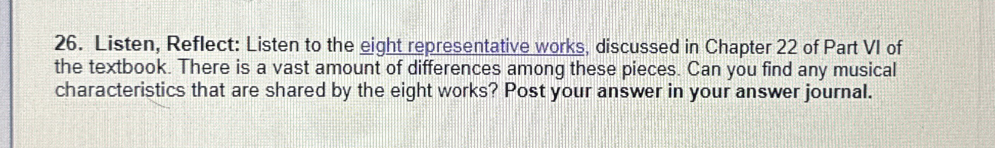 Solved Listen, Reflect: Listen to the eight representative | Chegg.com