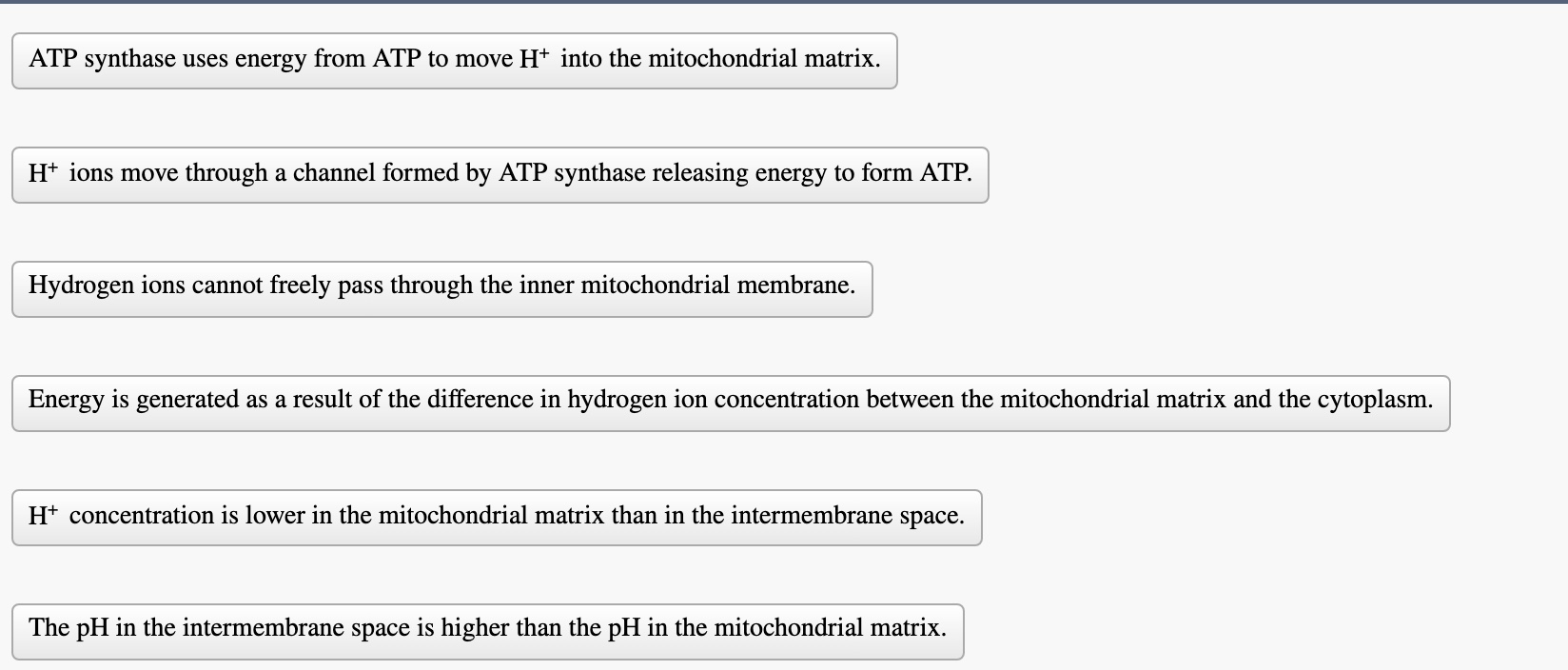 Solved Which statements are accurate/inaccurate?ATP synthase | Chegg.com