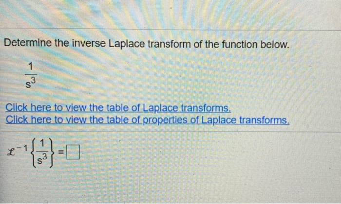 Solved Determine the inverse Laplace transform of the | Chegg.com