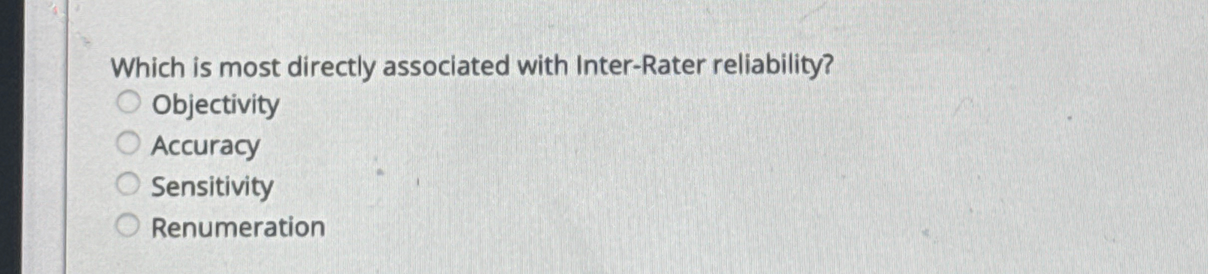 Solved Which is most directly associated with Inter-Rater | Chegg.com