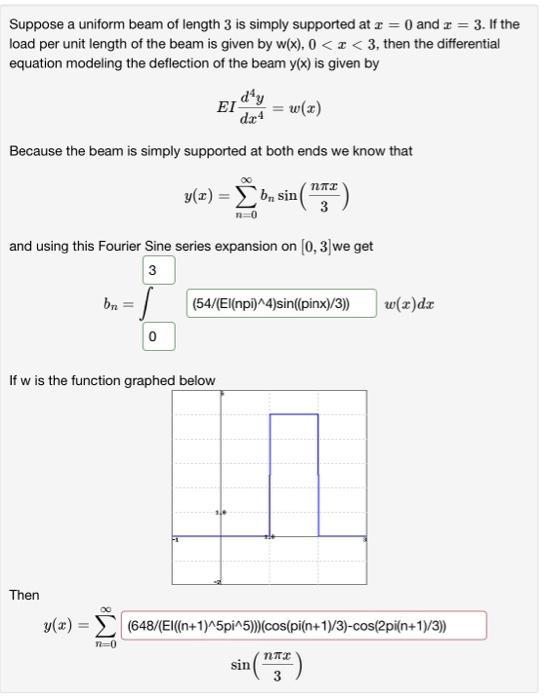 Solved Suppose a uniform beam of length 3 is simply | Chegg.com