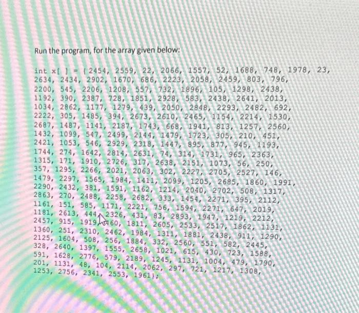 Solved The contents of an int array are provided below. You | Chegg.com