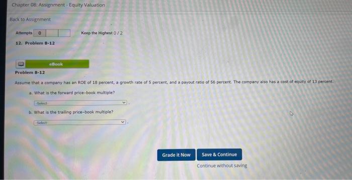 Solved 12. Problem 8-12 Problem 8−12 Assume that a company | Chegg.com