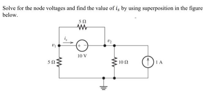 Solved Solve for the node voltages and find the value of is | Chegg.com