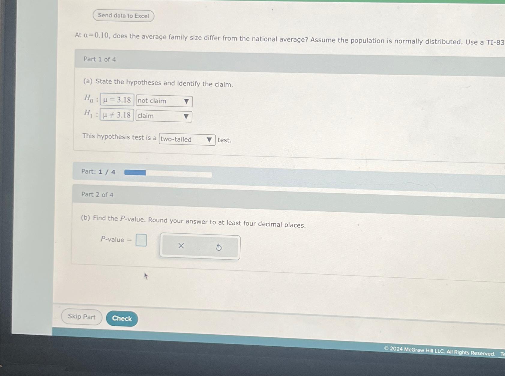 Send data to Excel\\nAt \\\\alpha =0.10, does the | Chegg.com