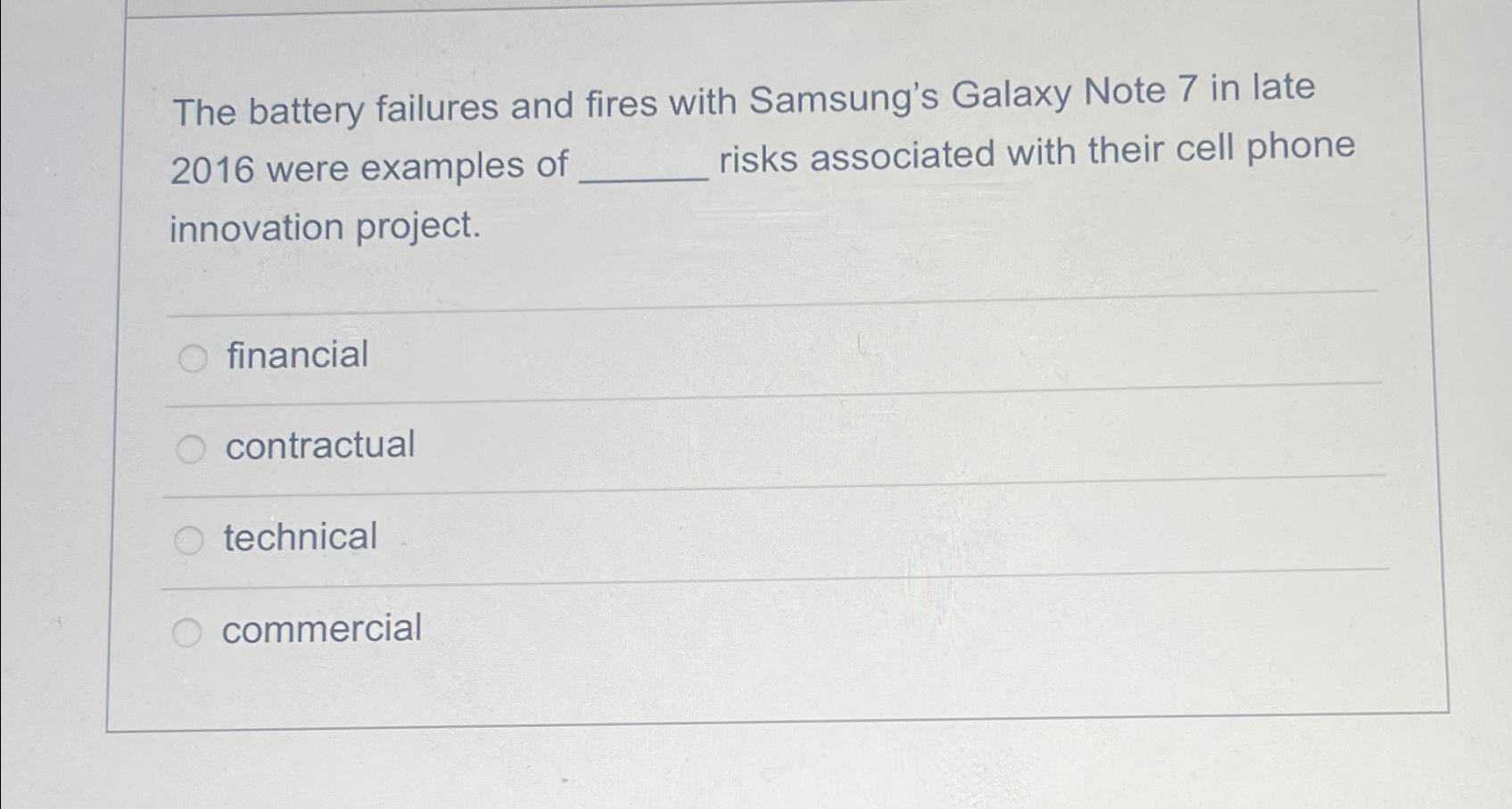 Solved The battery failures and fires with Samsung's Galaxy | Chegg.com