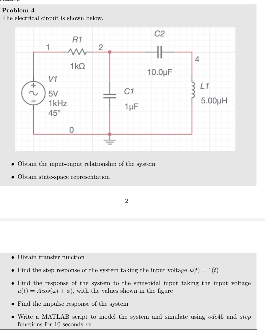Solved Obtain the input-ouput relationship of the | Chegg.com