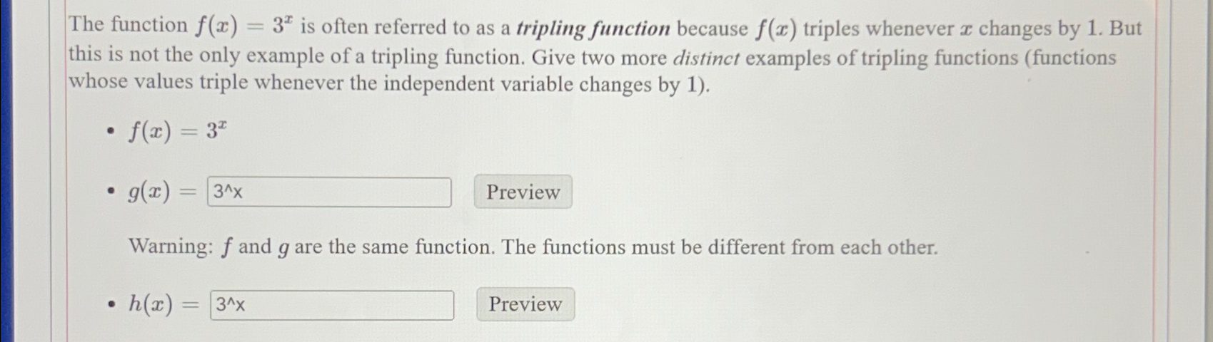 Solved The function f(x)=3x ﻿is often referred to as a | Chegg.com