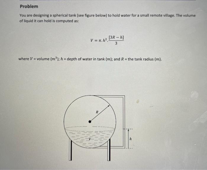 Solved You are designing a spherical tank (see figure below) | Chegg.com
