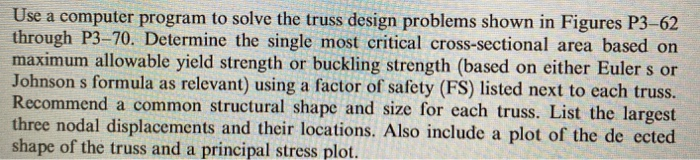 Use a computer program to solve the truss design | Chegg.com