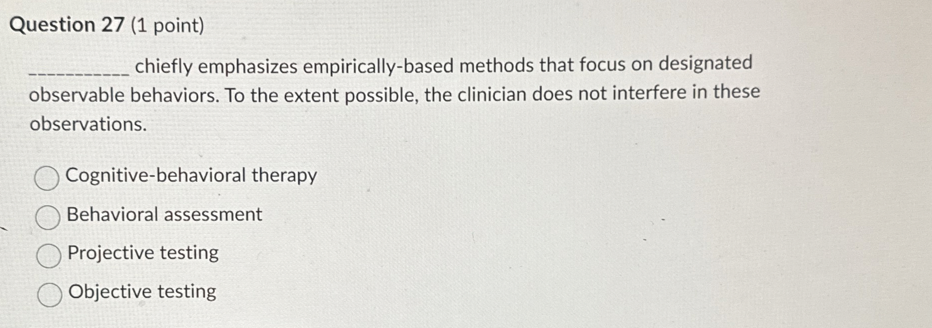 Solved Question 27 (1 ﻿point)chiefly emphasizes | Chegg.com
