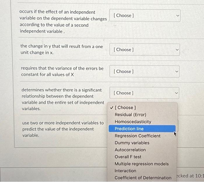 Solved occurs if the effect of an independent variable on | Chegg.com