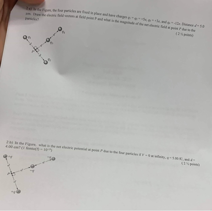 Solved um. Draw the electric field vectors at field point | Chegg.com