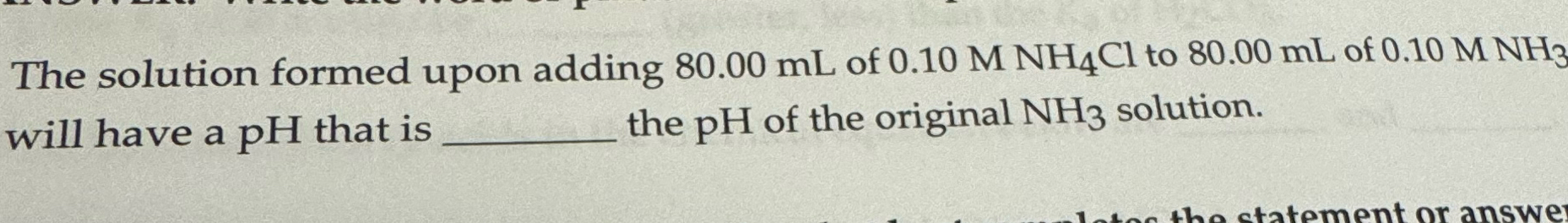 Solved The solution formed upon adding 80.00mL ﻿of | Chegg.com