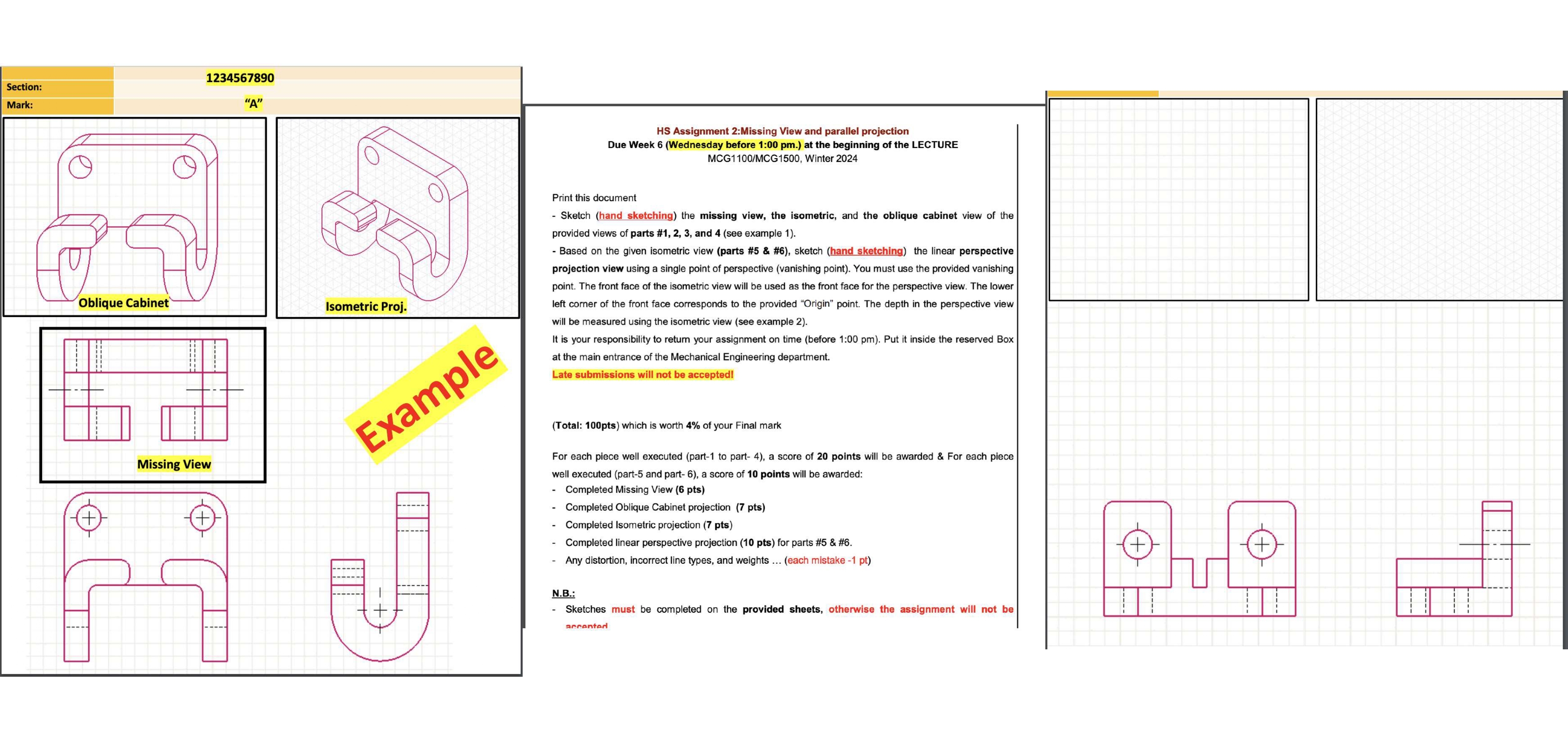 CAD?technical drafting handsketching problem | Chegg.com