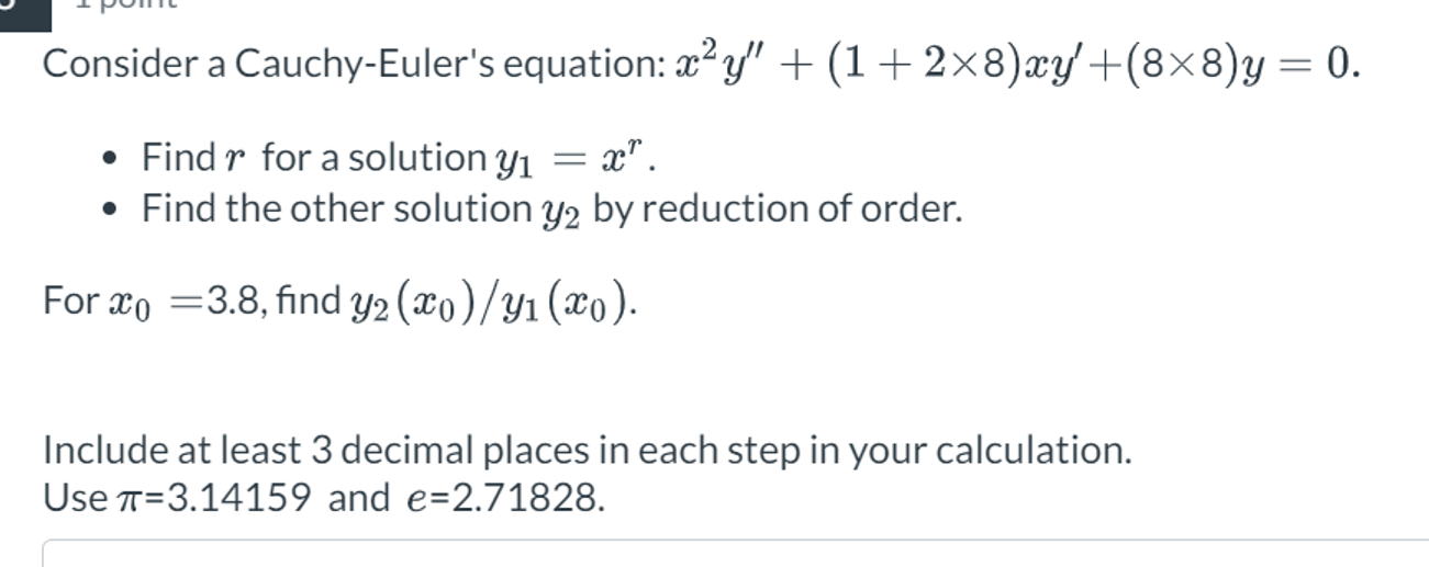 Consider a Cauchy-Euler's equation: | Chegg.com