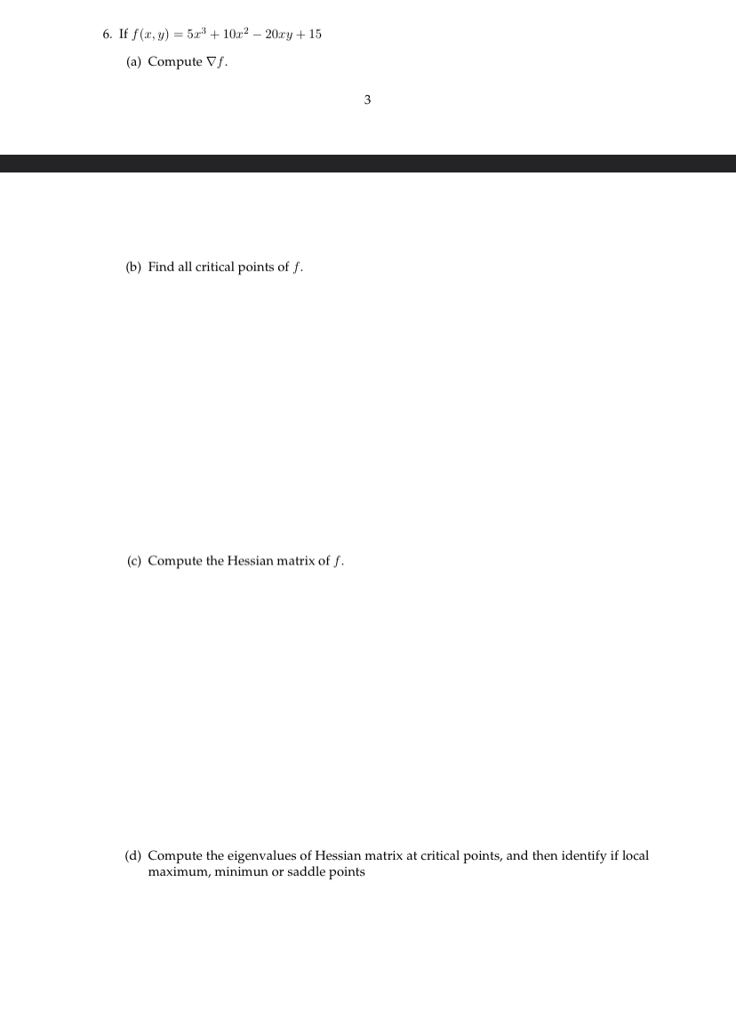Solved If f(x,y)=5x3+10x2-20xy+15(a) ﻿Compute gradf.3(b) | Chegg.com