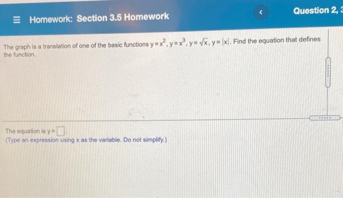 Solved Question 2 3 Homework Section 3 5 Homework The Graph