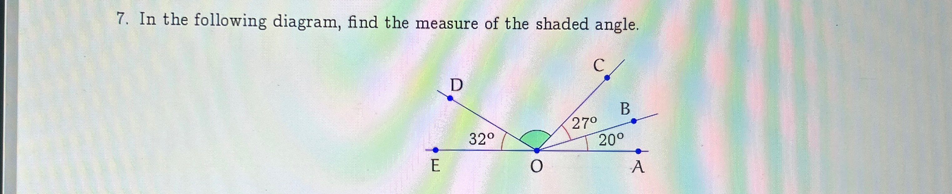 In the following diagram, find the measure of the | Chegg.com