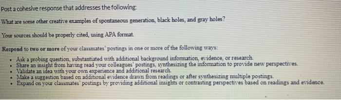 Solved Post a cohesive response that addresses the | Chegg.com