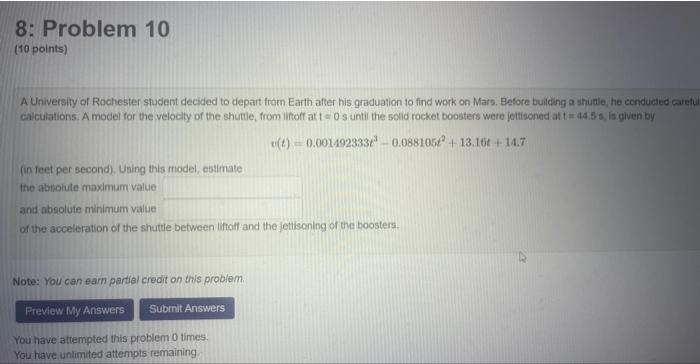 Solved 8: Problem 10 ( 10 points) A University of Rochester | Chegg.com