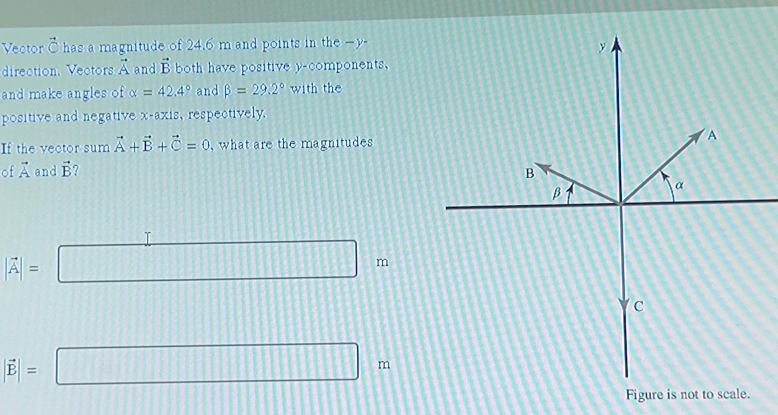 Solved Vector vec(C) ﻿has a magnitude of 24.6m ﻿and points | Chegg.com