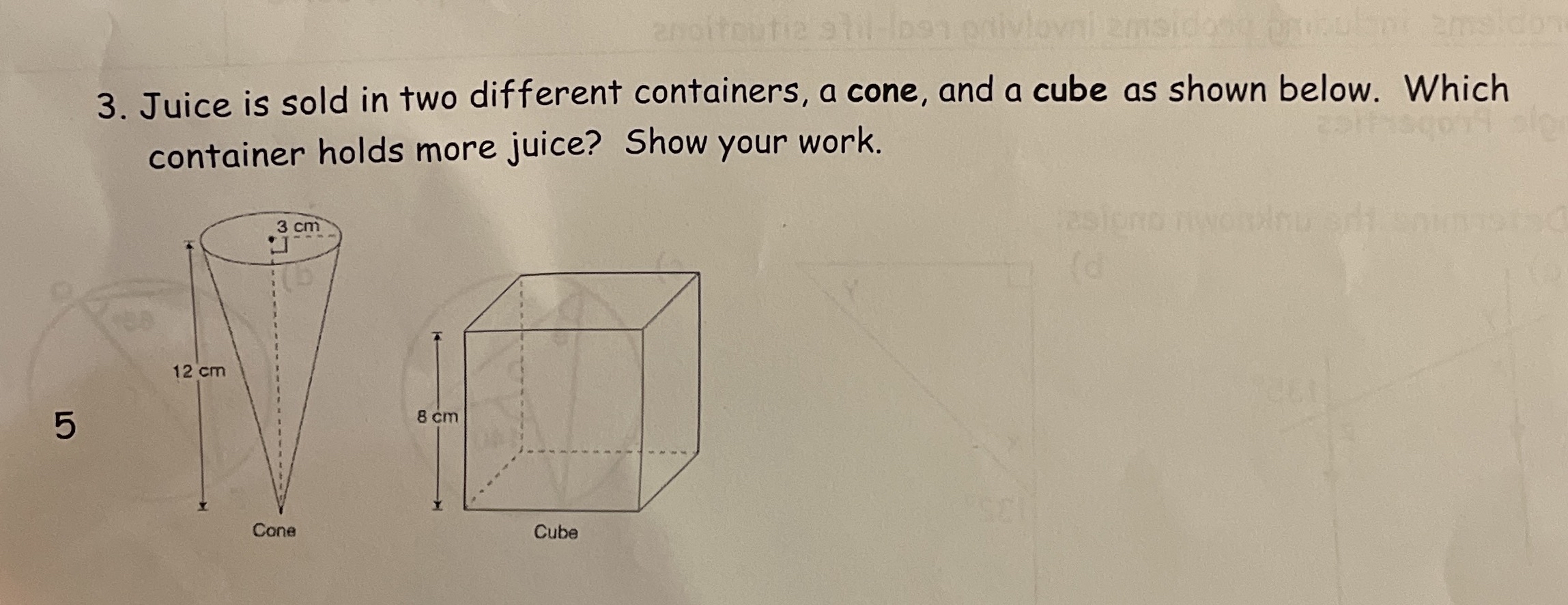 Solved Juice is sold in two different containers, a cone, | Chegg.com