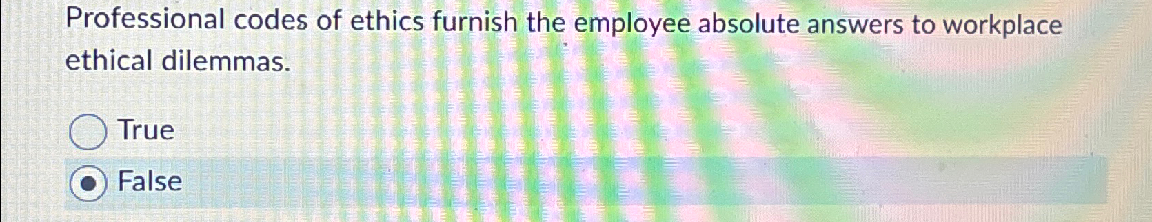 Solved Professional codes of ethics furnish the employee | Chegg.com