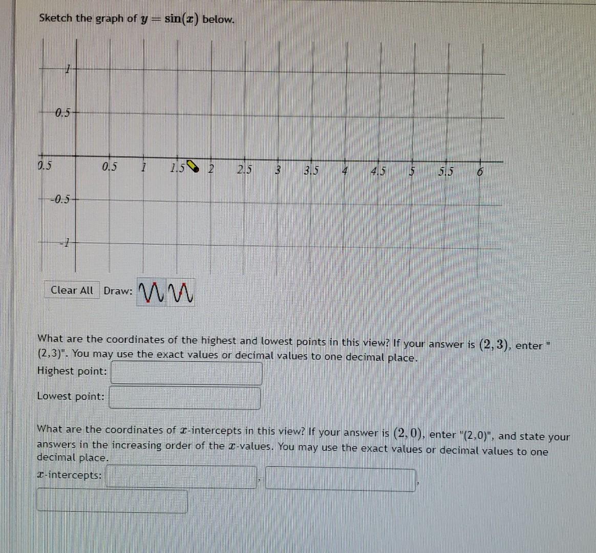 Solved Sketch the graph of y=sin(x) below. Draw: What are | Chegg.com