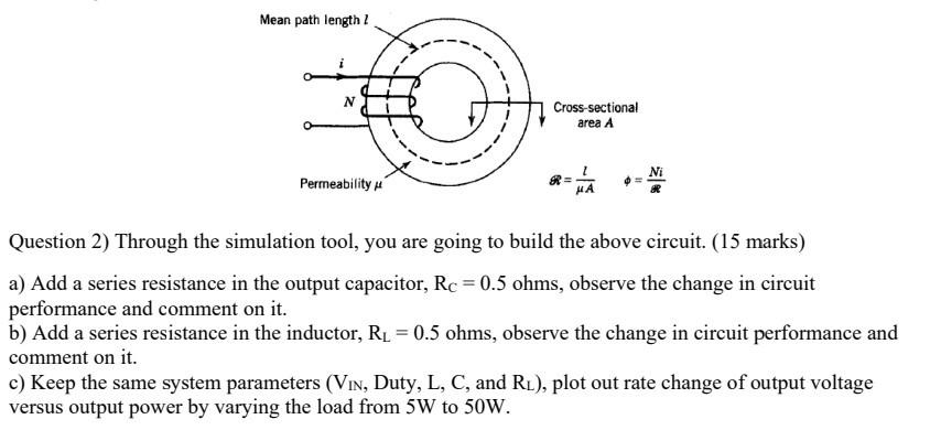 Mean path length 2 N Cross-sectional area A Ni | Chegg.com