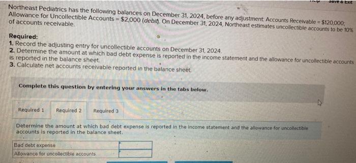 Solved Northeast Pediatrics has the following balances on | Chegg.com