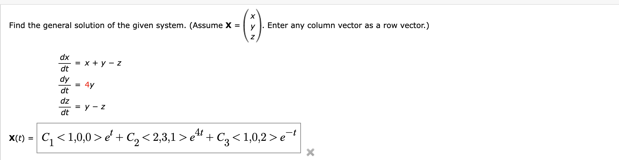 Solved Find the general solution of the given system. | Chegg.com