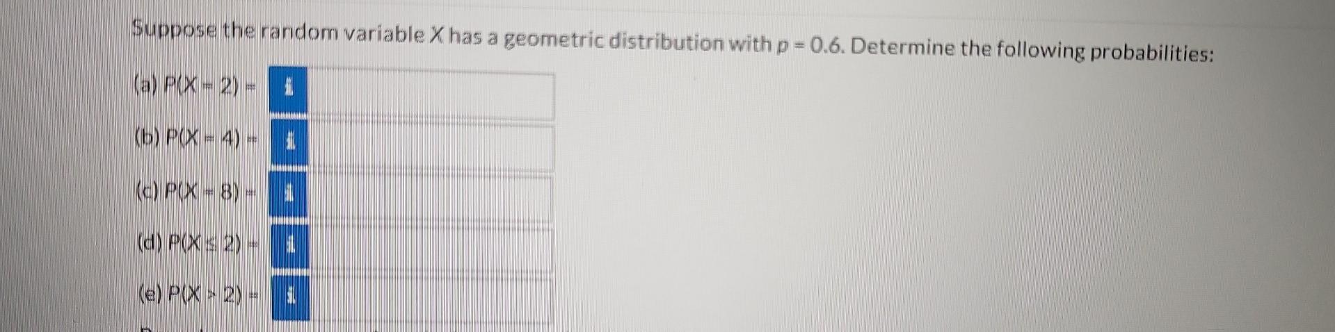 Solved Suppose the random variable X has a geometric | Chegg.com