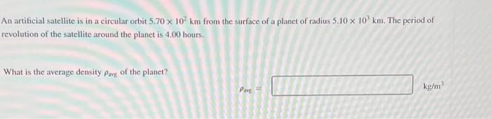 Solved An Artificial Satellite Is In A Circular Orbit