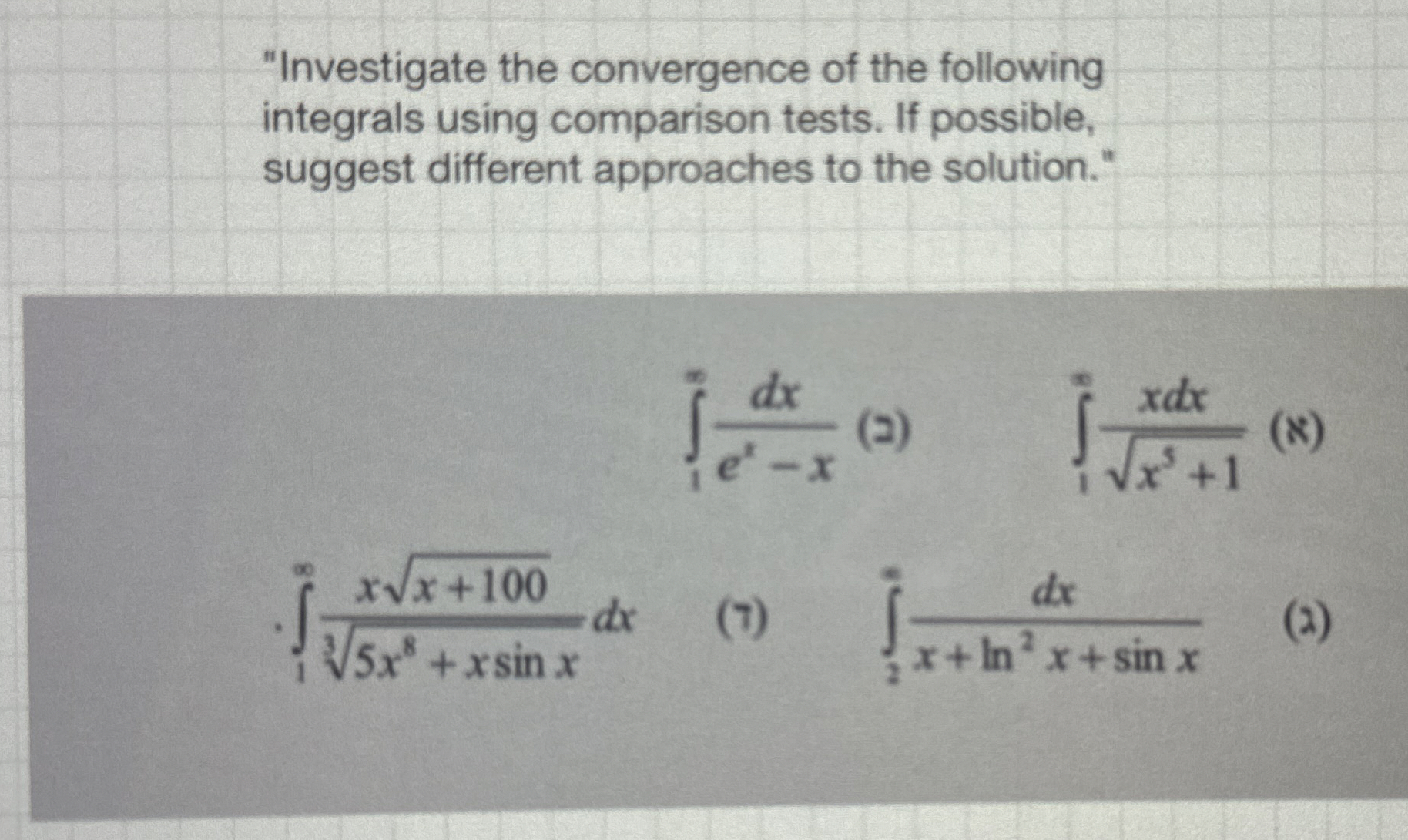 Solved "Investigate the convergence of the following | Chegg.com