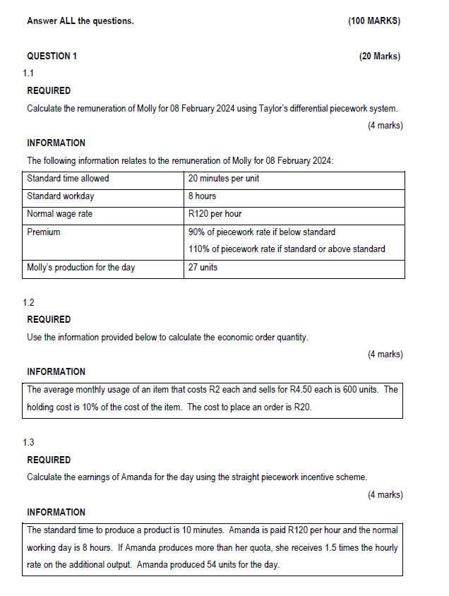 Solved Answer ALL the questions.QUESTION | Chegg.com