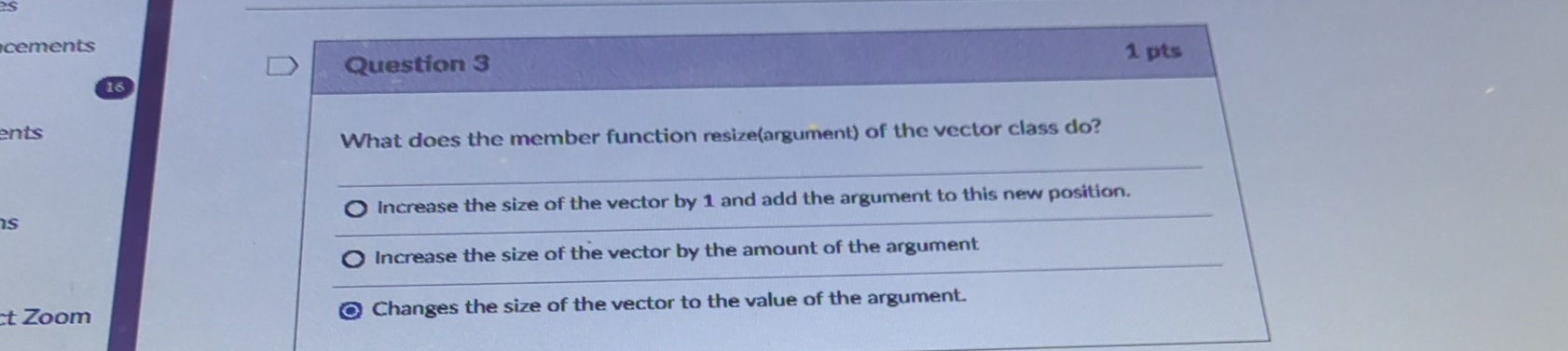 Question 31 ﻿ptsWhat does the member function | Chegg.com