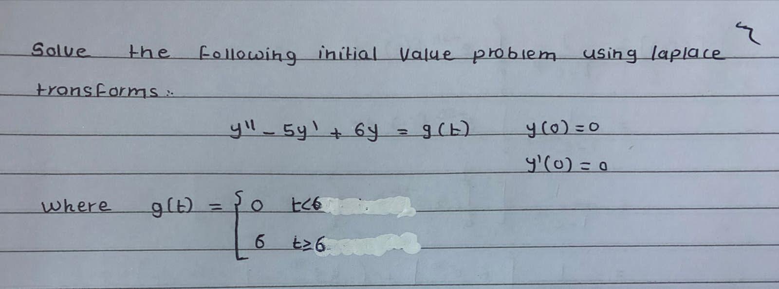 Solved Solve the following initial value problem using | Chegg.com