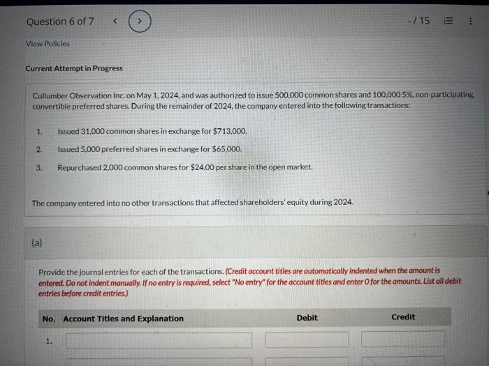 Solved Can someone please solve 6a. Please show the steps | Chegg.com