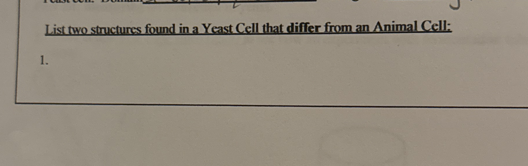 Solved List two structures found in a Yeast Cell that differ | Chegg.com